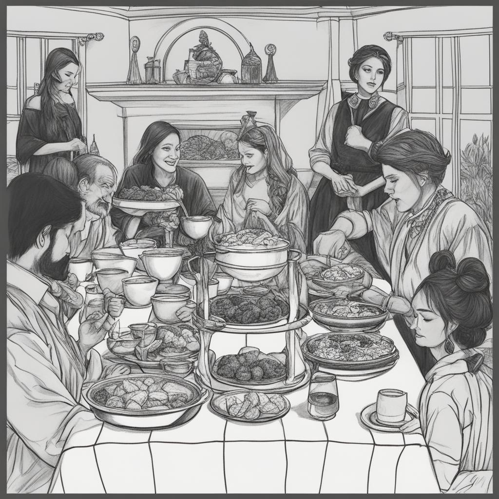 Free feast drawing AI Image | 10145689