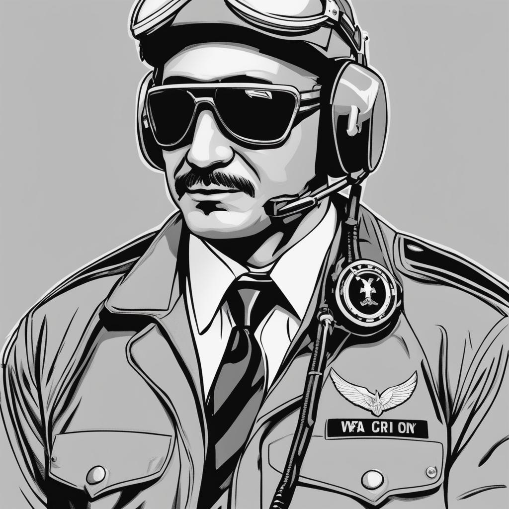 Free pilot drawing AI Image | 10193561