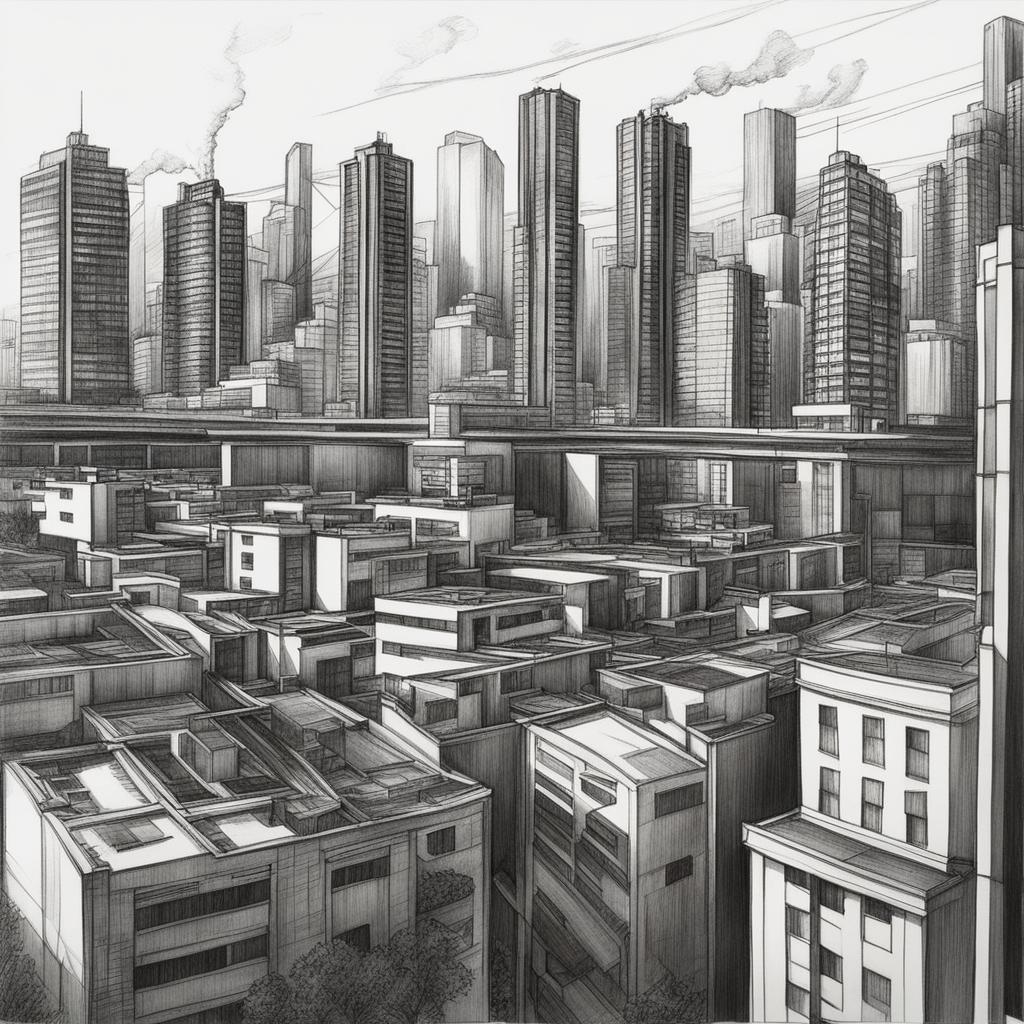 Free urbanization drawing AI Image | 10293966