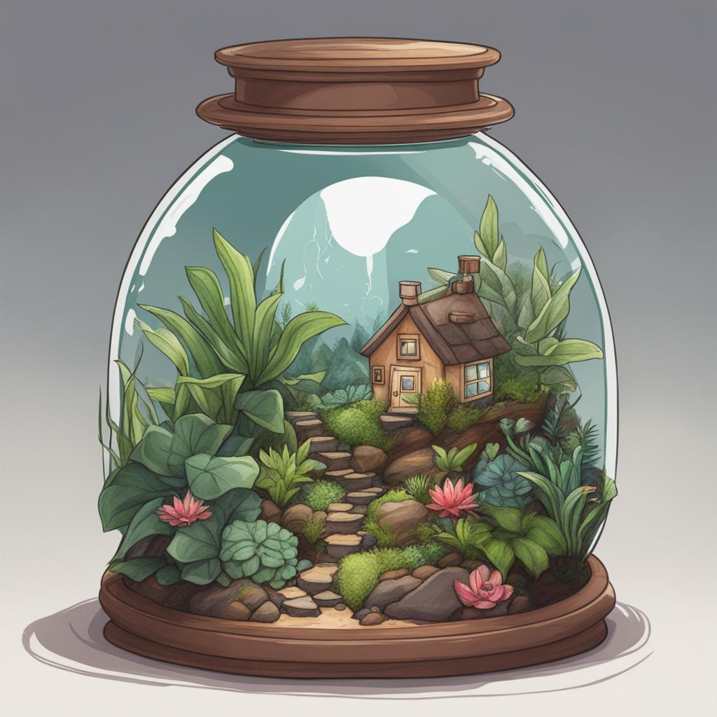Free terrarium drawing AI Image | 10307003