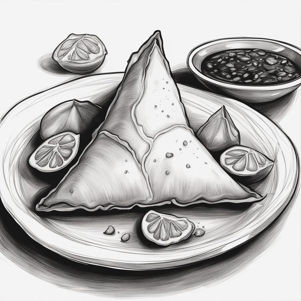 Free samosa drawing AI Image | 10309094