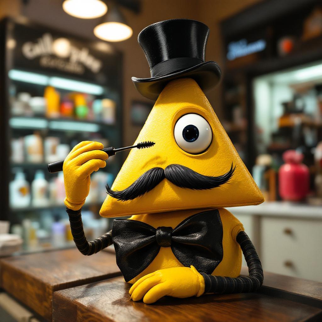 Free yellow triangle creature AI Image | 10445209