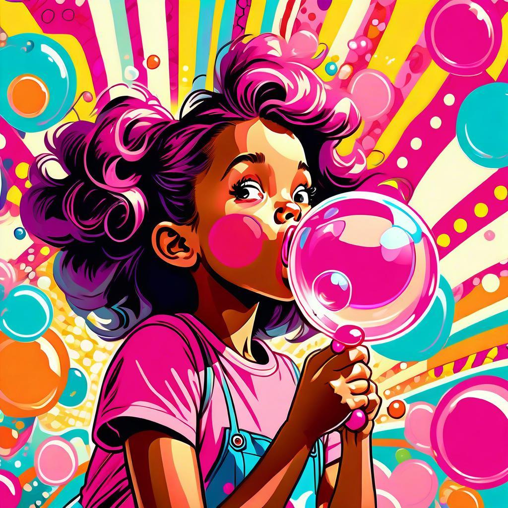 Free girl blowing bubble AI Image | 10491532