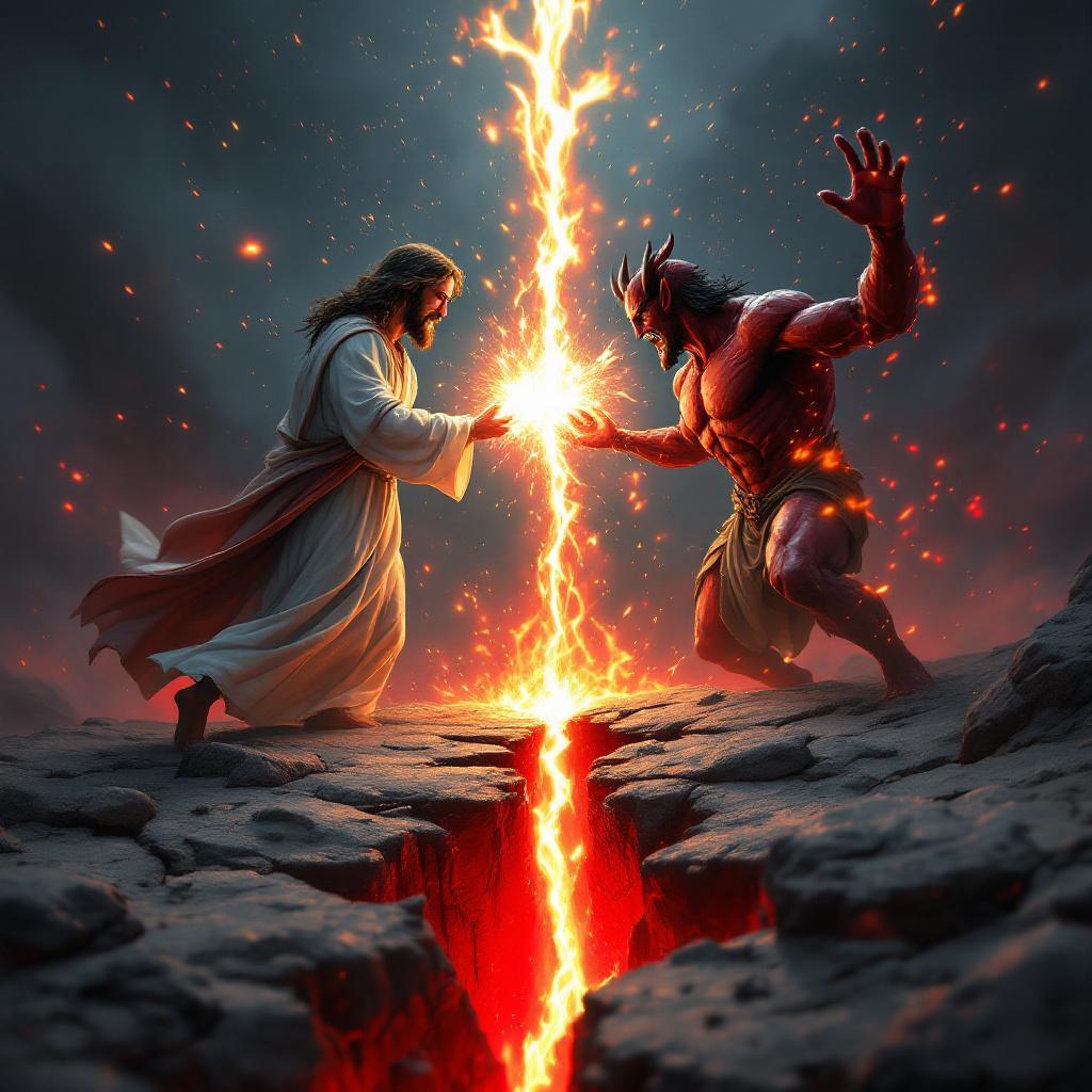 Free jesus vs devil AI Image | 10405376