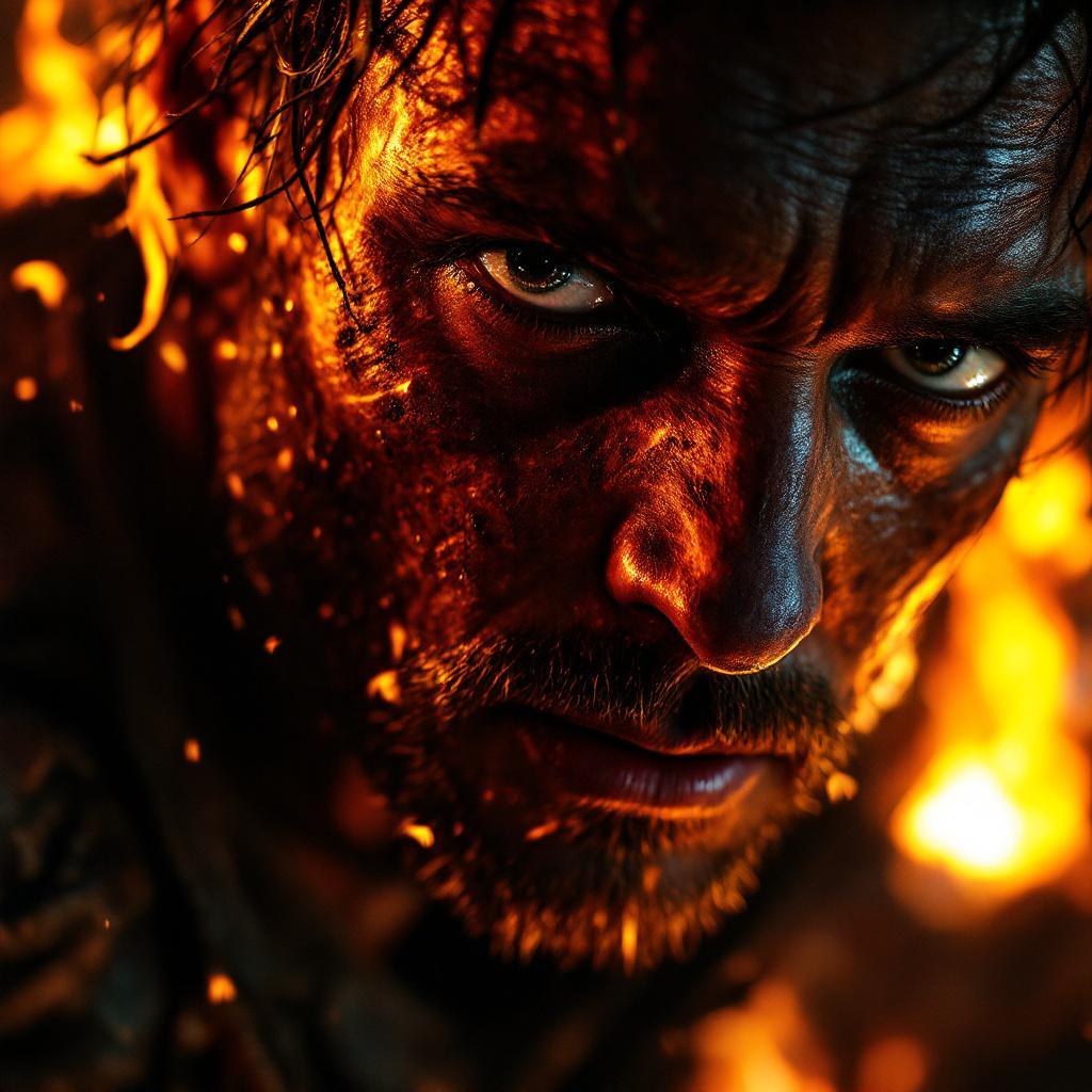 Free burned face closeup AI Image | 10525820