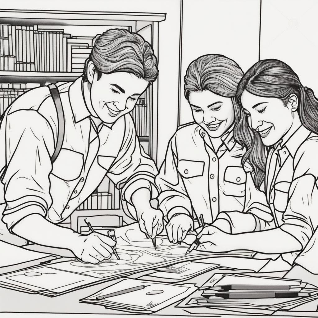 Free teamwork coloring AI Image | 10354917